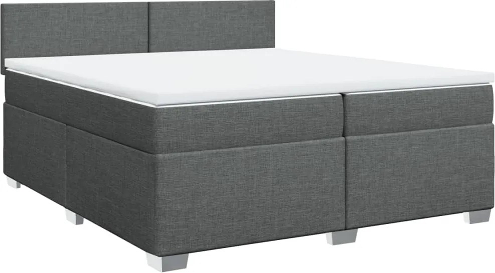 Box spring postel s matrací tmavě šedá 200x200 cm textil 3285989