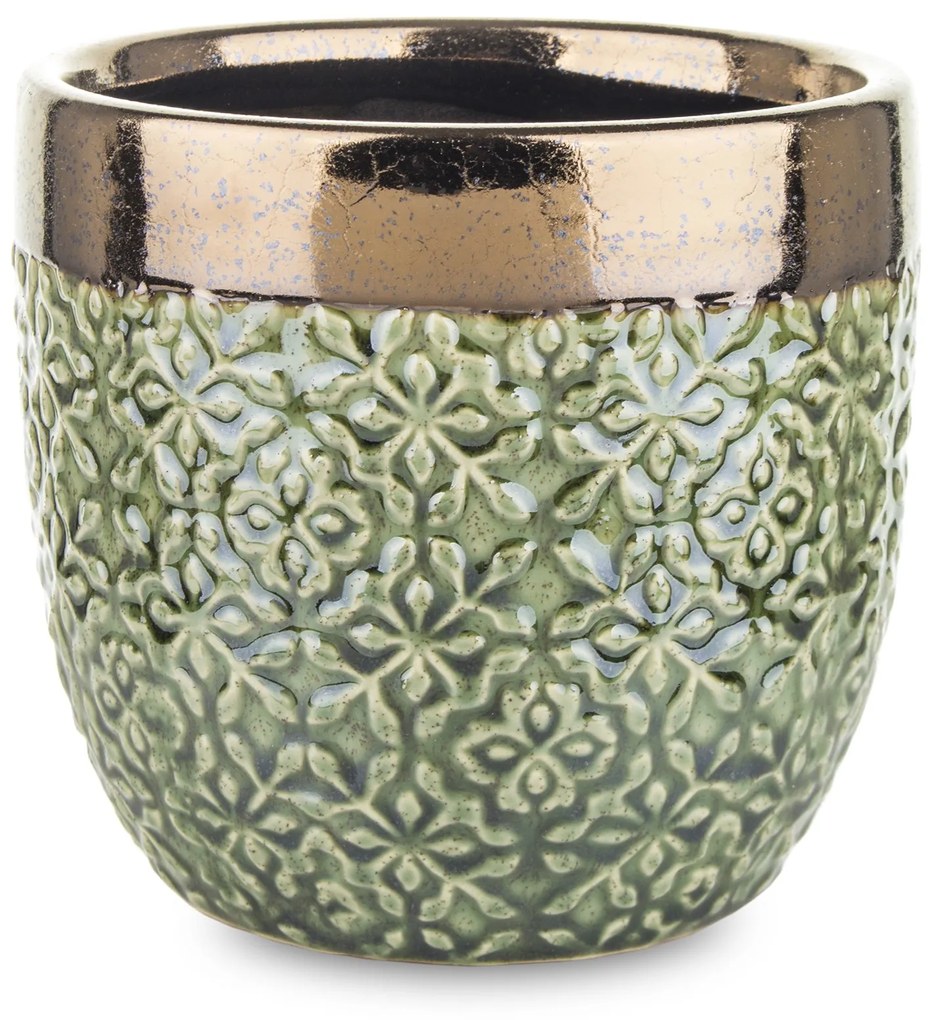 Zelený květináč z keramiky 136880