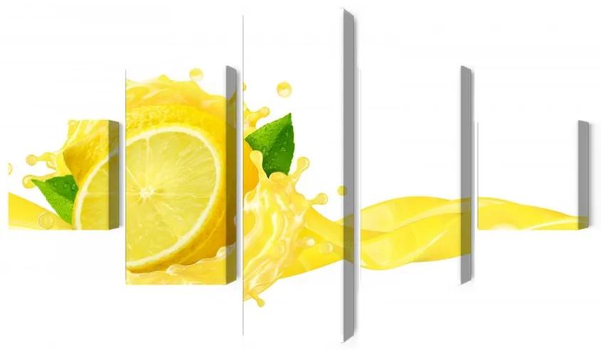 Vícedílný obraz Čerstvá Citronová Šťáva Nedostatek Nedostatek Plátno Canvas 200x120