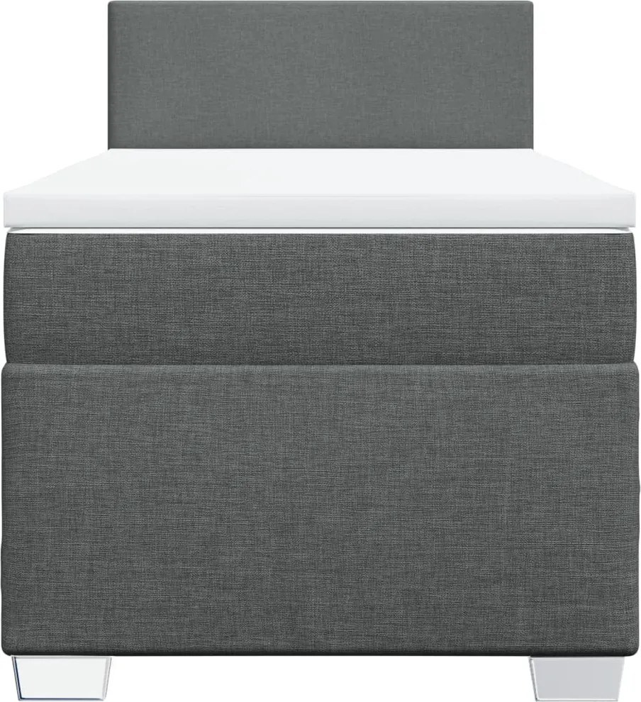 Box spring postel s matrací tmavě šedá 90x200 cm textil 3288065