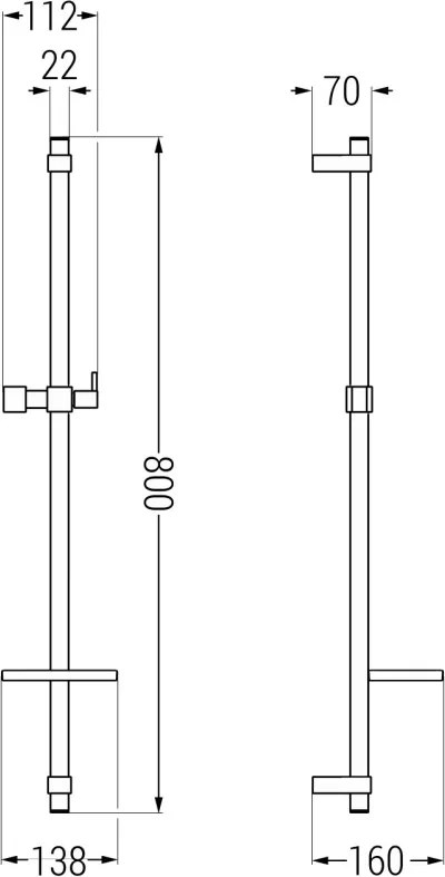 Mexen DQ sprchová tyč s mýdlenkou 80 cm, zlatá - 79381-50