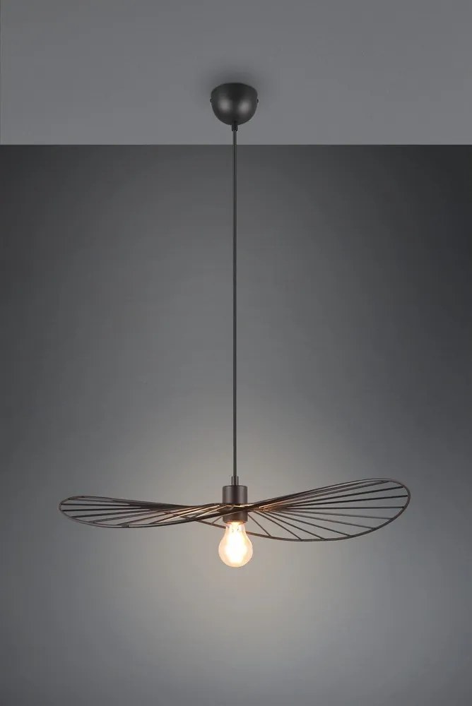 Matně černé závěsné svítidlo ø 60 cm Chapeau – Reality