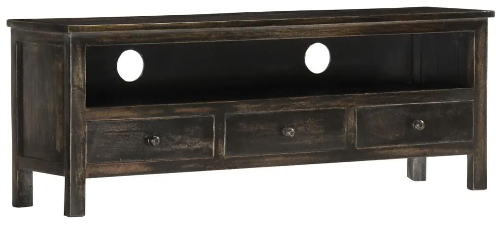 TV stolek Orogin - masivní mangovníkové dřevo - černý | 120x30x45 cm