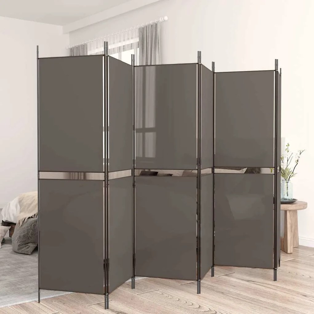 vidaXL 6dílný paraván 300 x 200 cm textil [42039222] Barva: Černá