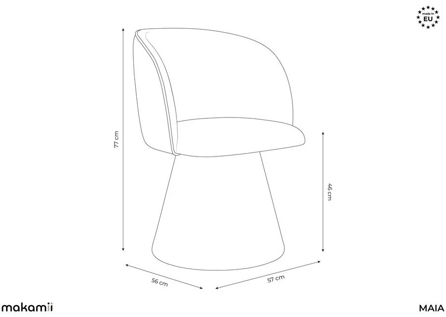 Čalouněné jídelní křeslo v petrolejové barvě Maia – Makamii