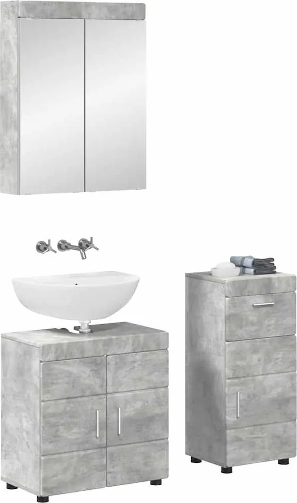 Sada koupelnového nábytku TULUM 3 ks Betonově šedá 3398027