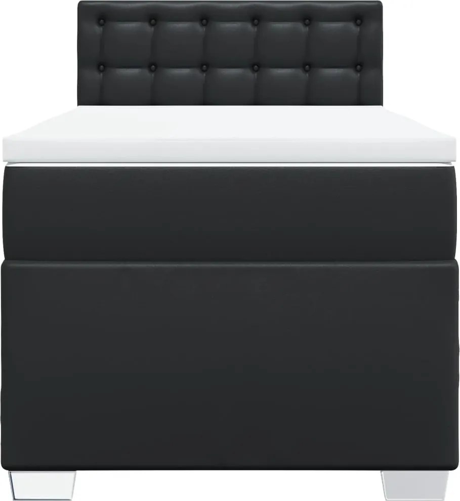 Box spring postel s matrací černá 80 x 200 cm umělá kůže 3288396