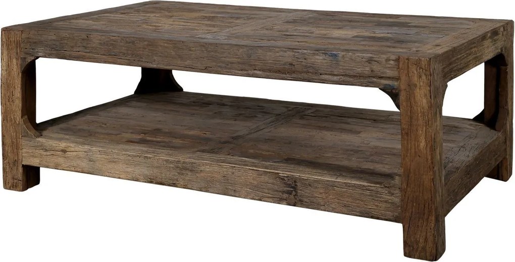 Hnědý dřevěný koferenční stůl s policí Grimaud Unit - 127*76*46 cm