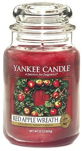 Yankee Candle Svíčka Yankee Candle 623gr - Red Apple Wreath, červená barva, sklo, vosk