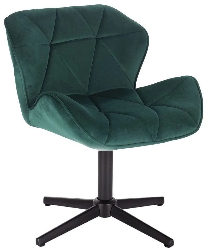 LuxuryForm DESIGN Otočná židle MILANO VELUR na černém kříži - zelená