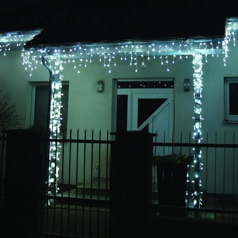 Easy Fix LED světelný řetěz, 20 m, venkovní, ledově bílá s FLASH, 120 diod, bílý kabel, IP67