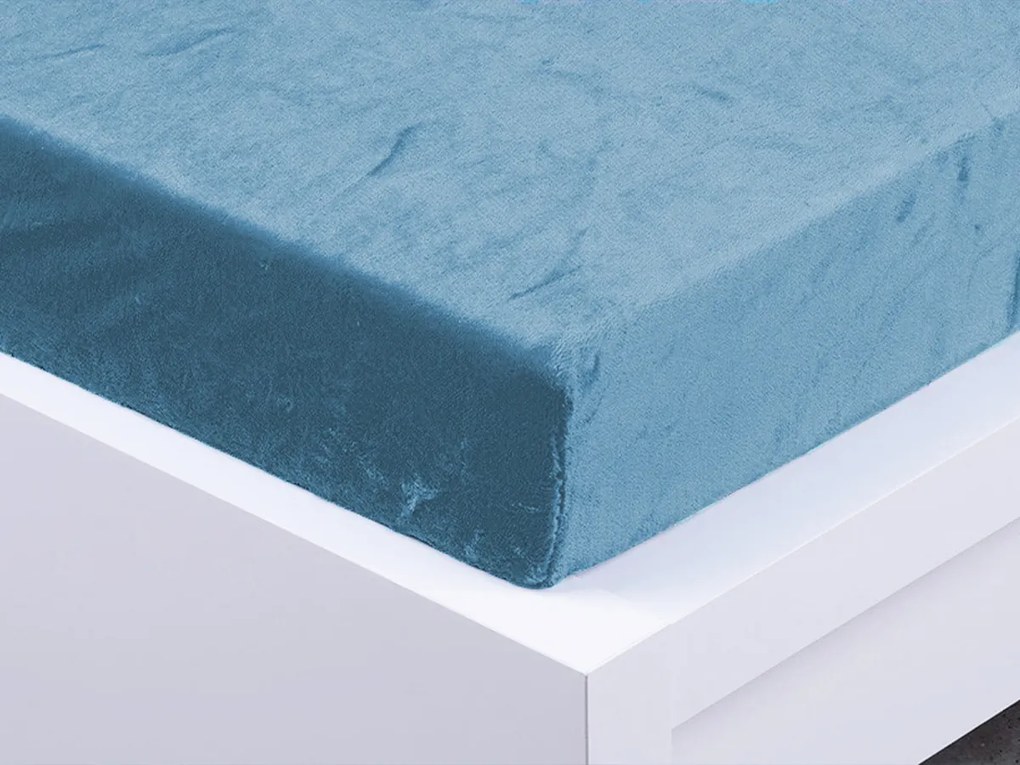 XPOSE® Mikroplyšové prostěradlo Exclusive - nová modrá 90x200 cm