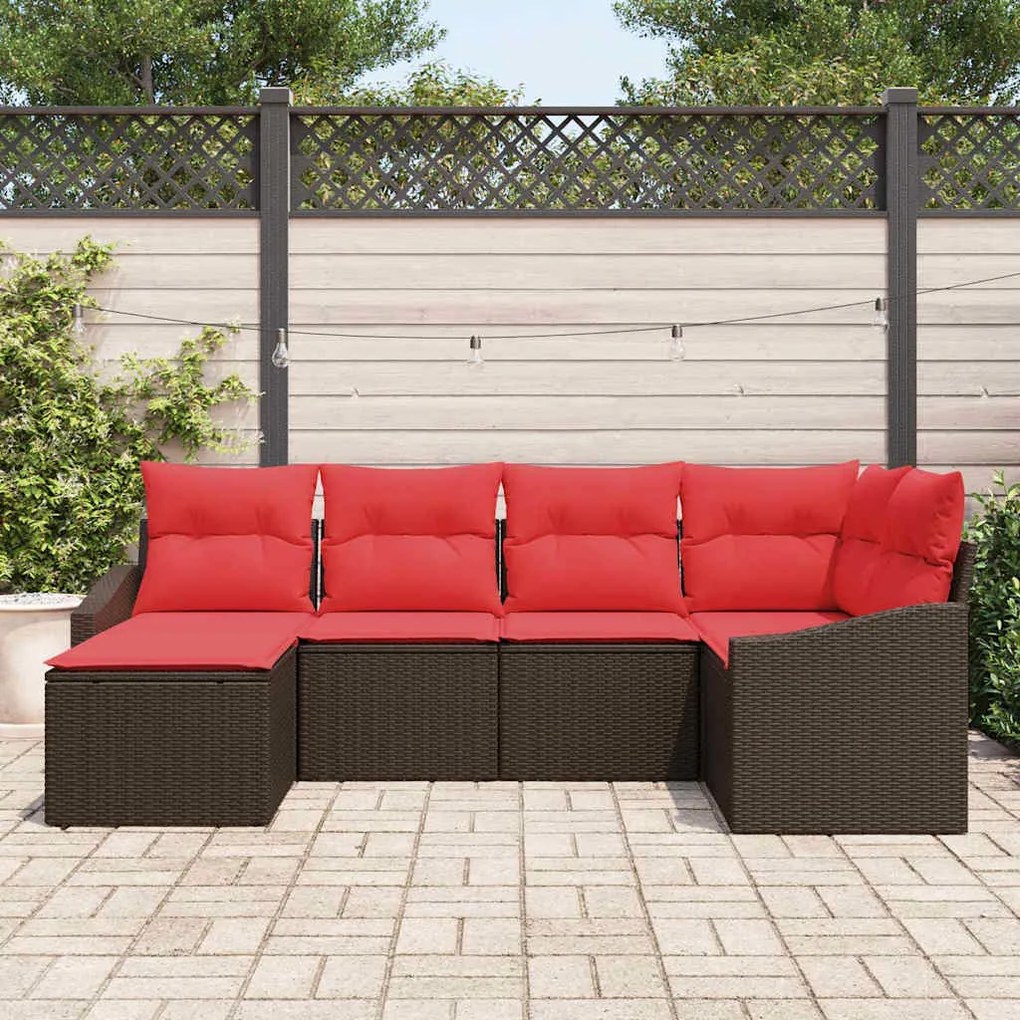 Set pohovek 6 ks Hnědá polyratan 3346794