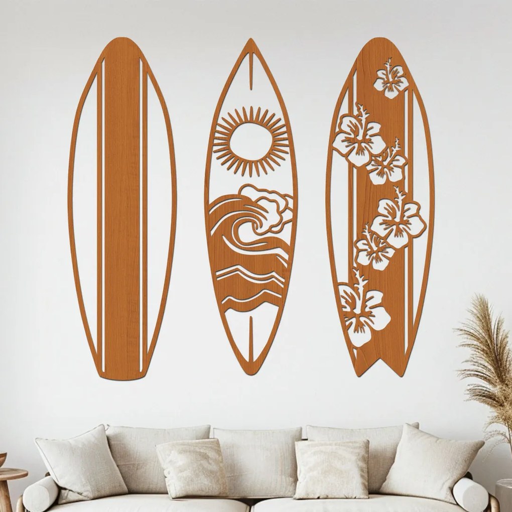 dřevo života Dřevěný obraz SURF ALOHA Zvolte barvu dekoru: Třešeň, Rozměry (cm): 85x80