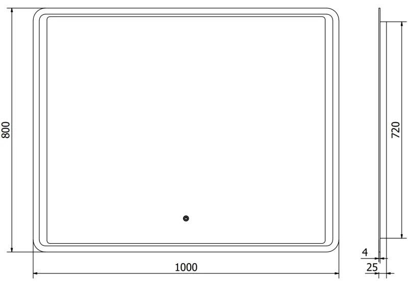 Mexen Zusa podsvícené koupelnové zrcadlo 100 x 80 cm, LED 6000K, ventilátor - 9808-100-080-611-00