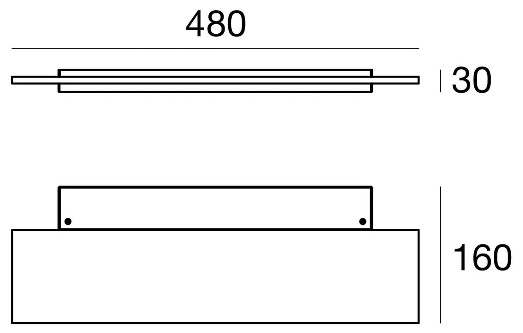 Linea Light 7487 Dublight_W, nástěnné LED svítidlo pro nepřímé osvětlení, 27W LED, šířka 48cm