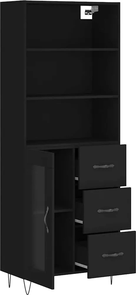 Skříň highboard černá 69,5 x 34 x 180 cm kompozitní dřevo 3189502