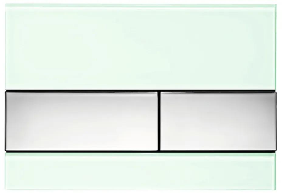 TECE TECEsquare- Ovládací tlačítko, skleněné, zelené sklo - chrom 9240805