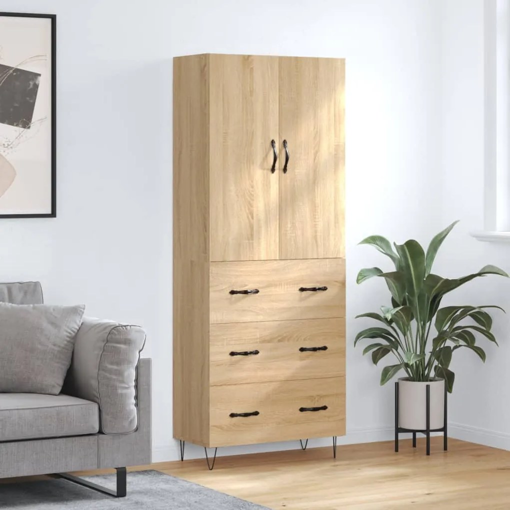 Skříň highboard dub sonoma 69,5 x 34 x 180 cm kompozitní dřevo 3198084
