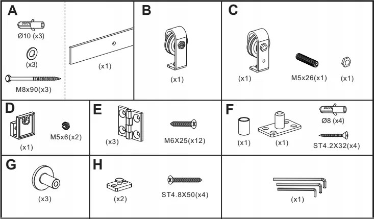 Skládací posuvné dveře QUDIO M1 bílý 100