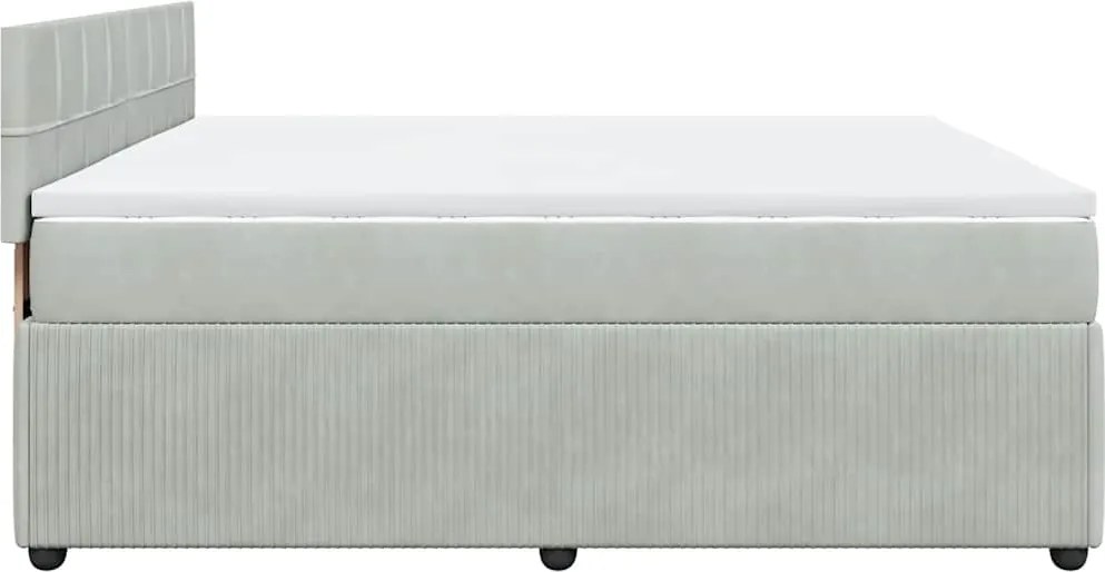 Box spring postel s matrací světle šedá 180x200 cm samet 3290106