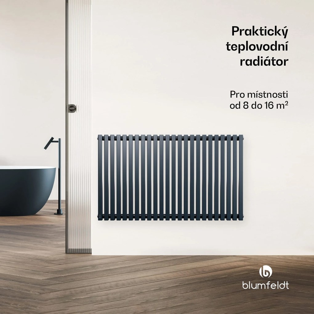 Blumfeldt Delgado radiátor | Moderní design | 63 x 100 cm | 891 W | Boční připojení