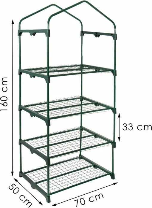 Zahradní foliovník 70x50x160 cm 4 police SPRINGOS GT0008