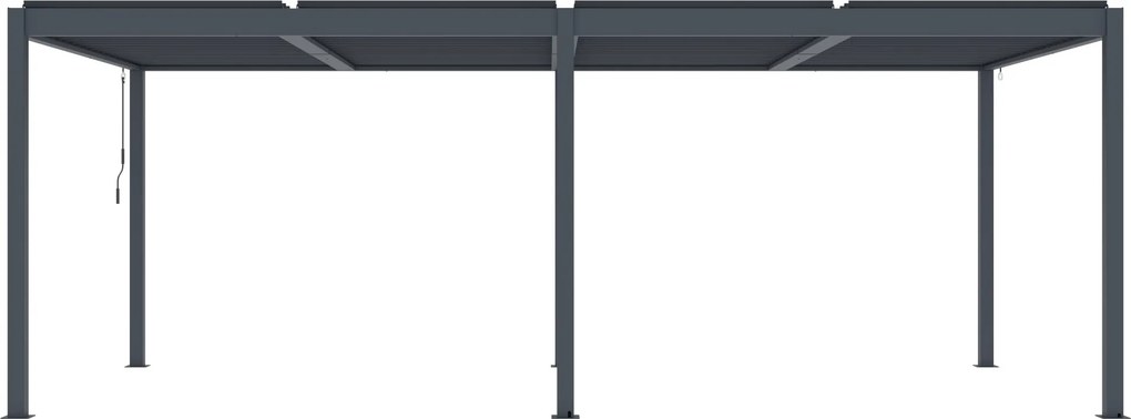 Hliníková bioklimatická pergola s lamelami BestBerg BBP-18G / 6 x 3 m / šedá