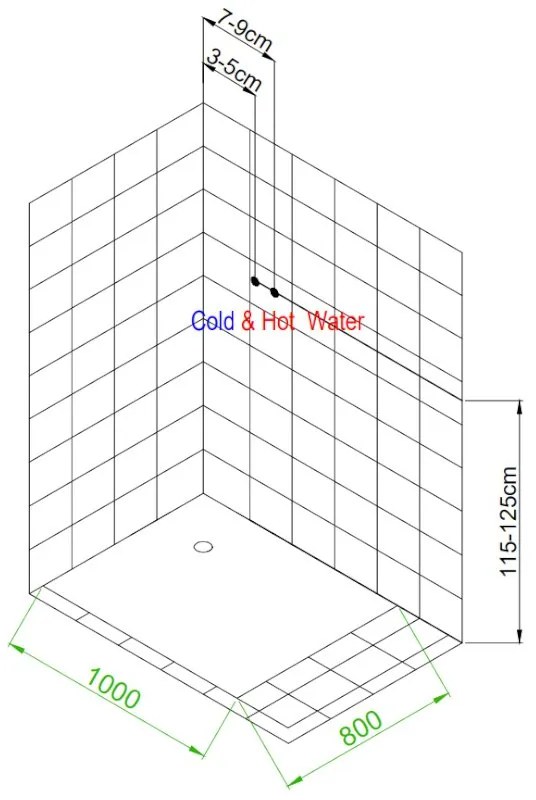 BPS-koupelny Hydromasážní box HYD-AL100 pravý, 100x80 cm