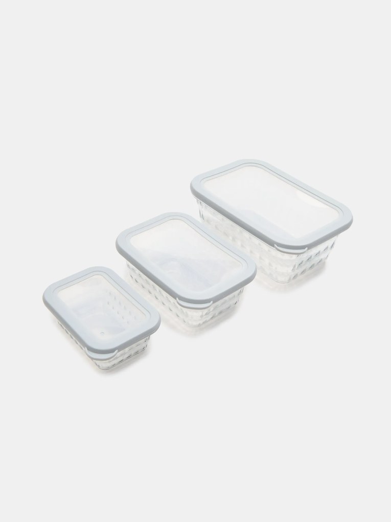 Sinsay - Nádoby na potraviny s víkem 3 pack - šedá