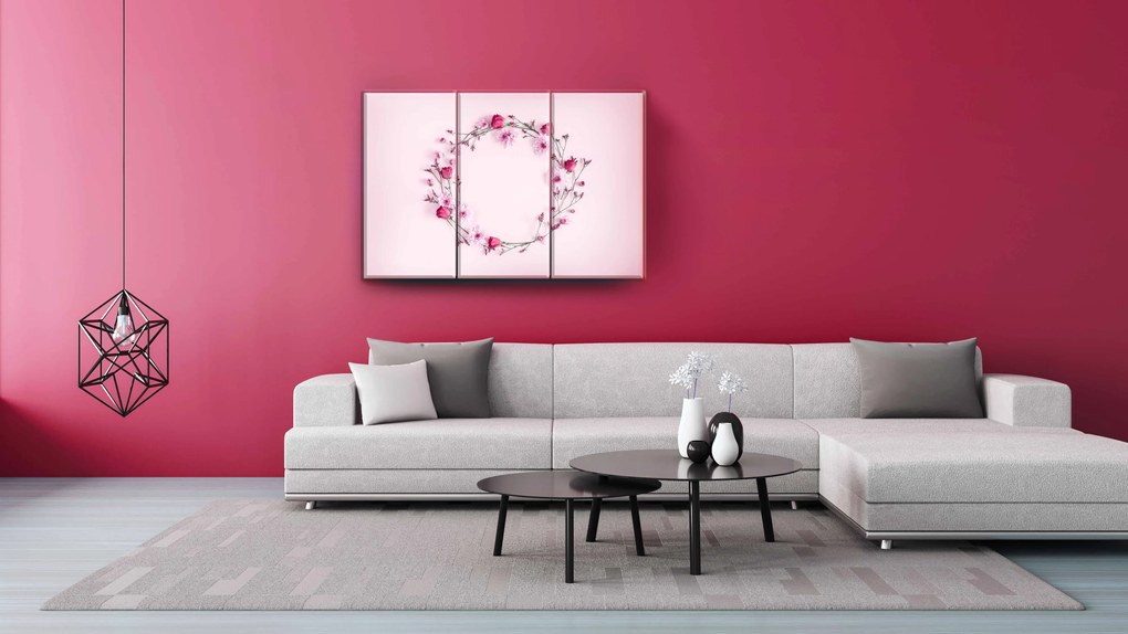Malvis ® Obraz Růžová tématika květin ROZMĚR (šířka x výška): třídílný obdélník 120x80 cm