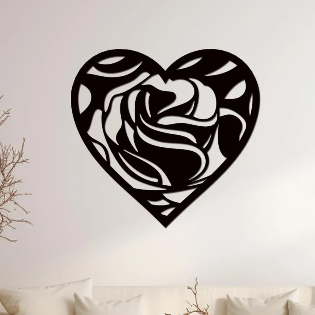 dřevo života Dřevěné srdce na zeď - LOVE Zvolte barvu dekoru: Wenge, Rozměry šxv (cm): 20x18