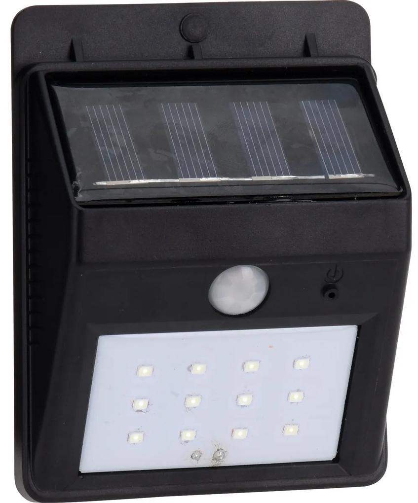 Koopman Venkovní nástěnné solární svítidlo se senzorem černá, 12,5 cm
