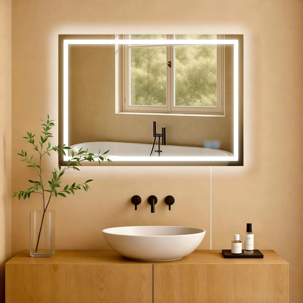 Koupelnové zrcadlo Jaffrey 50x70 bez Bluetooth – čiré sklo