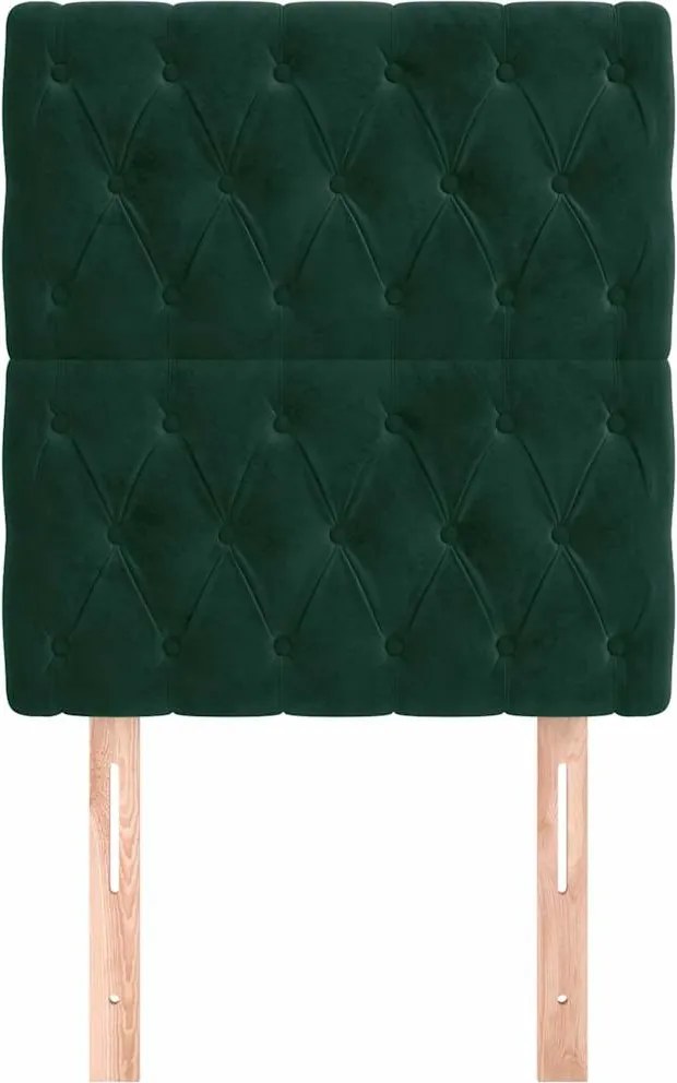 Čelo postele tmavě zelené 80x7x118/128 cm sametové 3116701