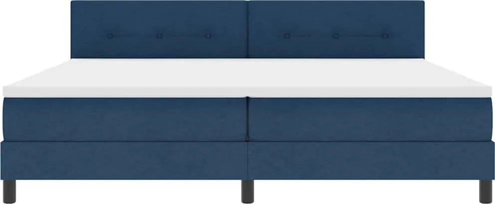 Postel s boxspringem s čelo Modrá 200 x 200 cm textil 3338719