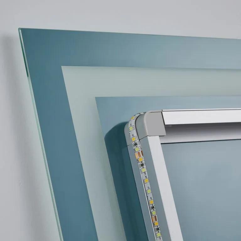 80761 Aquamarin Koupelnové zrcadlo s LED osvětlením 28 W, 80x60cm