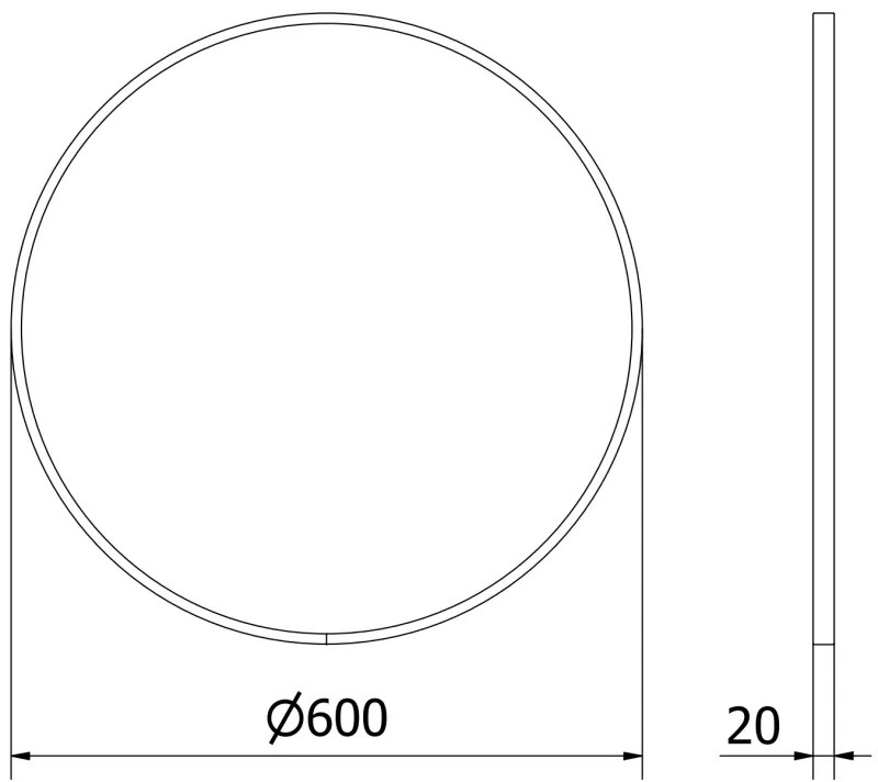 Mexen Loft, kulaté koupelnové zrcadlo 60 cm, barva rámu zlatá lesklá, 9850-060-060-000-50