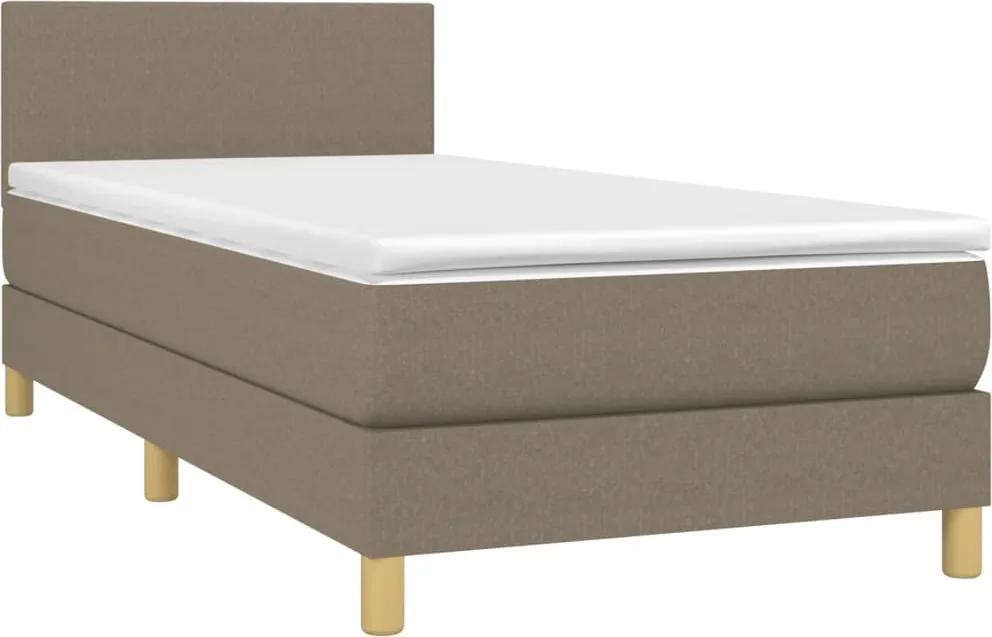 vidaXL Box spring postel s matrací 90x200 cm textil [3140429] Barva: světle šedá