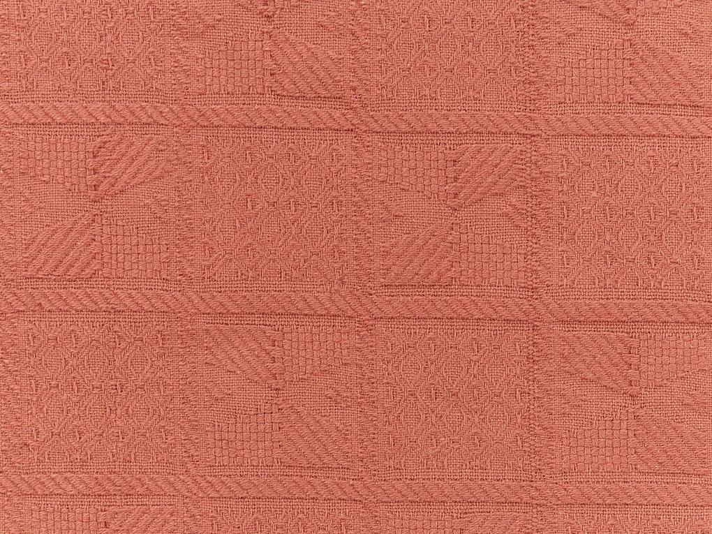Bavlněný přehoz na postel 200 x 220 cm červená MARAKA Beliani
