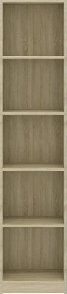 vidaXL Knihovna s 5 policemi 40 x 24 x 175 cm dřevotříska [800849] Barva: Betonová šedá