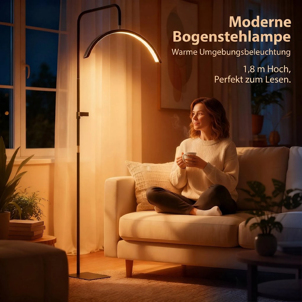 HOMCOM LED půlměsíční řasová lampa s držákem na telefon, 350° otočná, beauty ringlight, teplá lampa s nastavitelnou výškou