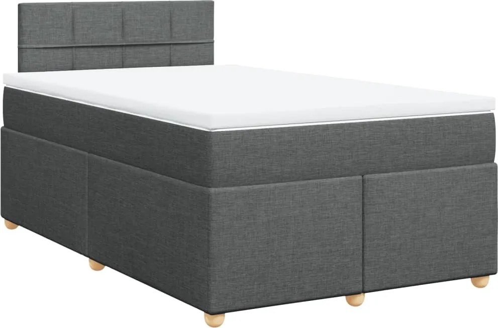 Box spring postel s matrací tmavě šedá 120x190 cm textil 3286620