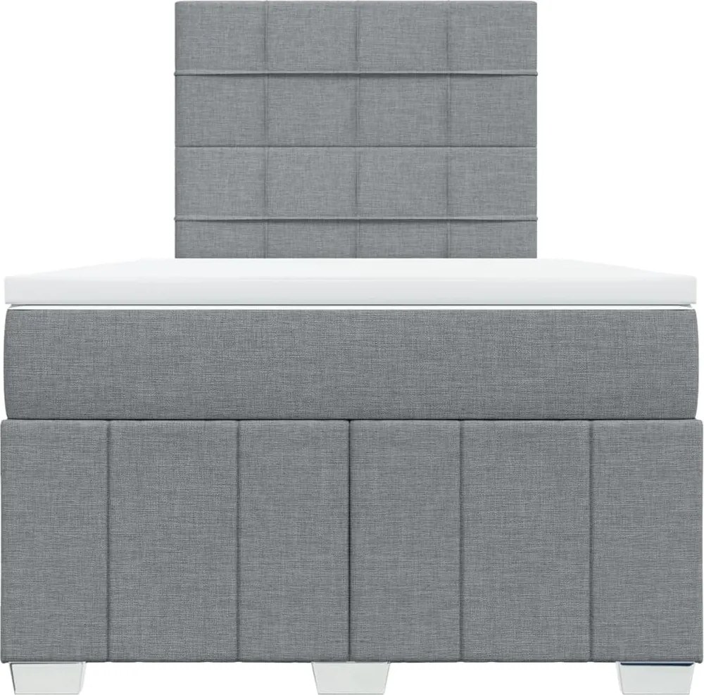 Box spring postel s matrací světle šedá 120x190 cm textil 3291607