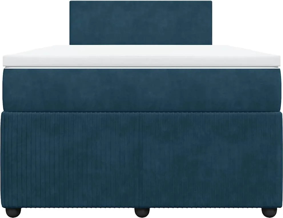 Box spring postel s matrací modrá 120 x 200 cm samet 3290008