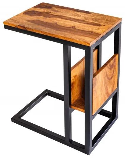 Noble Home Hnědý dřevěný odkládací stolek Concierge 45 cm