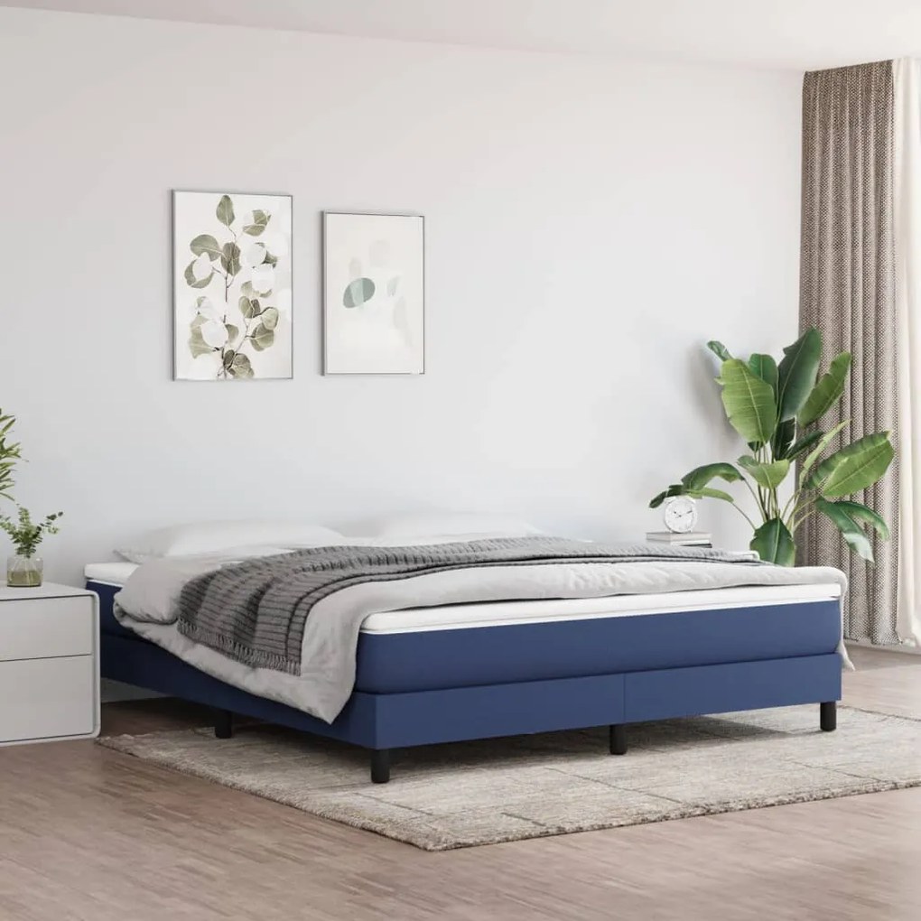 Rám postele s boxspringem modrý 160 x 200 cm textil 3120530