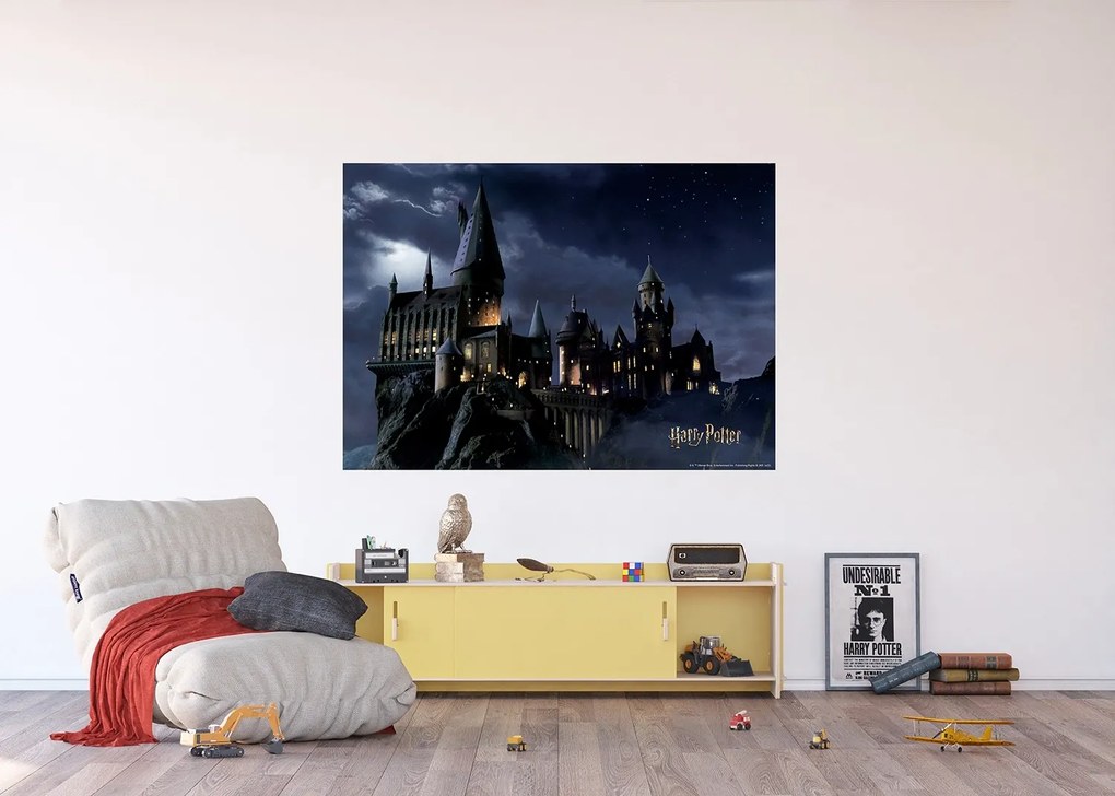 Dětská vliesová fototapeta na zed' Harry Potter Výhled na Bradavice | 155 x 110 cm | DFTDNM7903