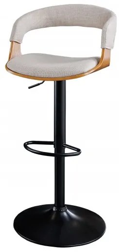 Designová barová otočná židle Uriela jasan / béžová
