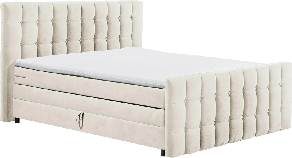 XXXLutz POSTEL BOXSPRING, 180/200 cm, krémová MID.YOU - Postele s úložným prostorem - 002220047902